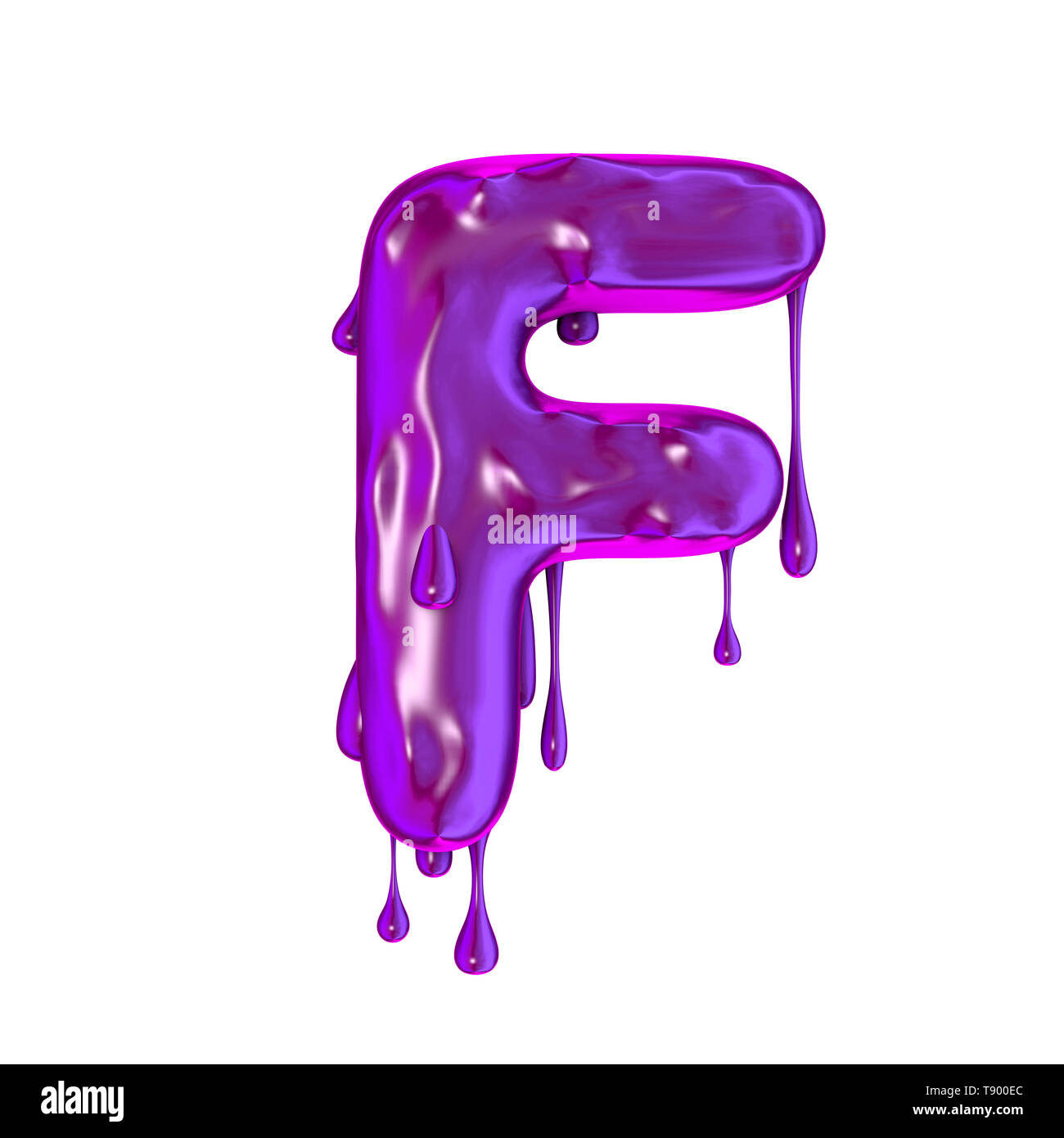 Purple dripping slime halloween capital letter F Stock Photo - Alamy