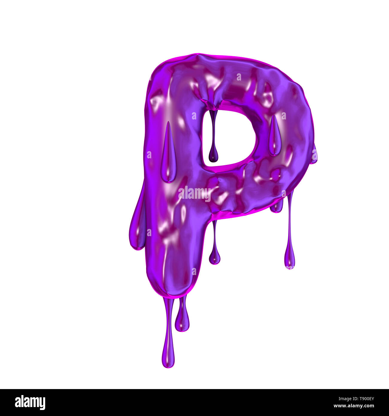 Purple dripping slime halloween capital letter P Stock Photo - Alamy