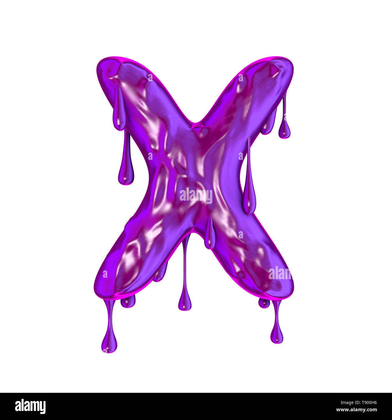 Purple dripping slime halloween capital letter X Stock Photo - Alamy
