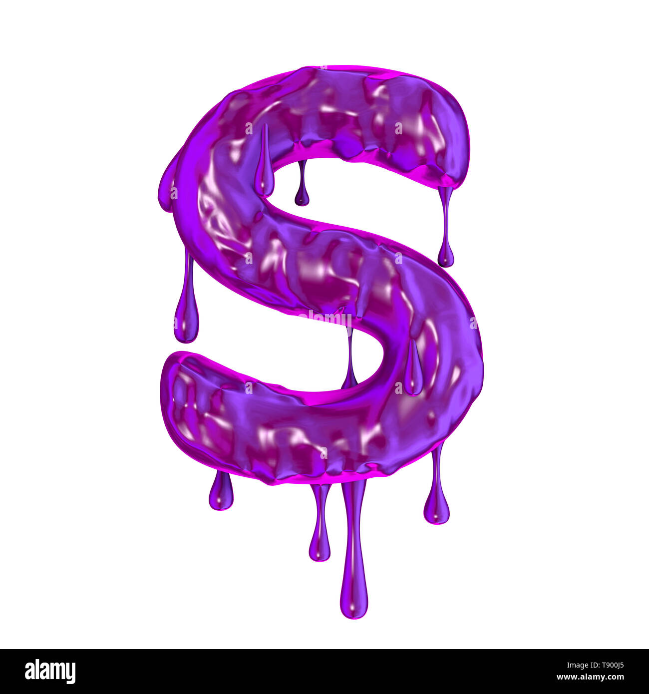 Purple dripping slime halloween capital letter S Stock Photo - Alamy