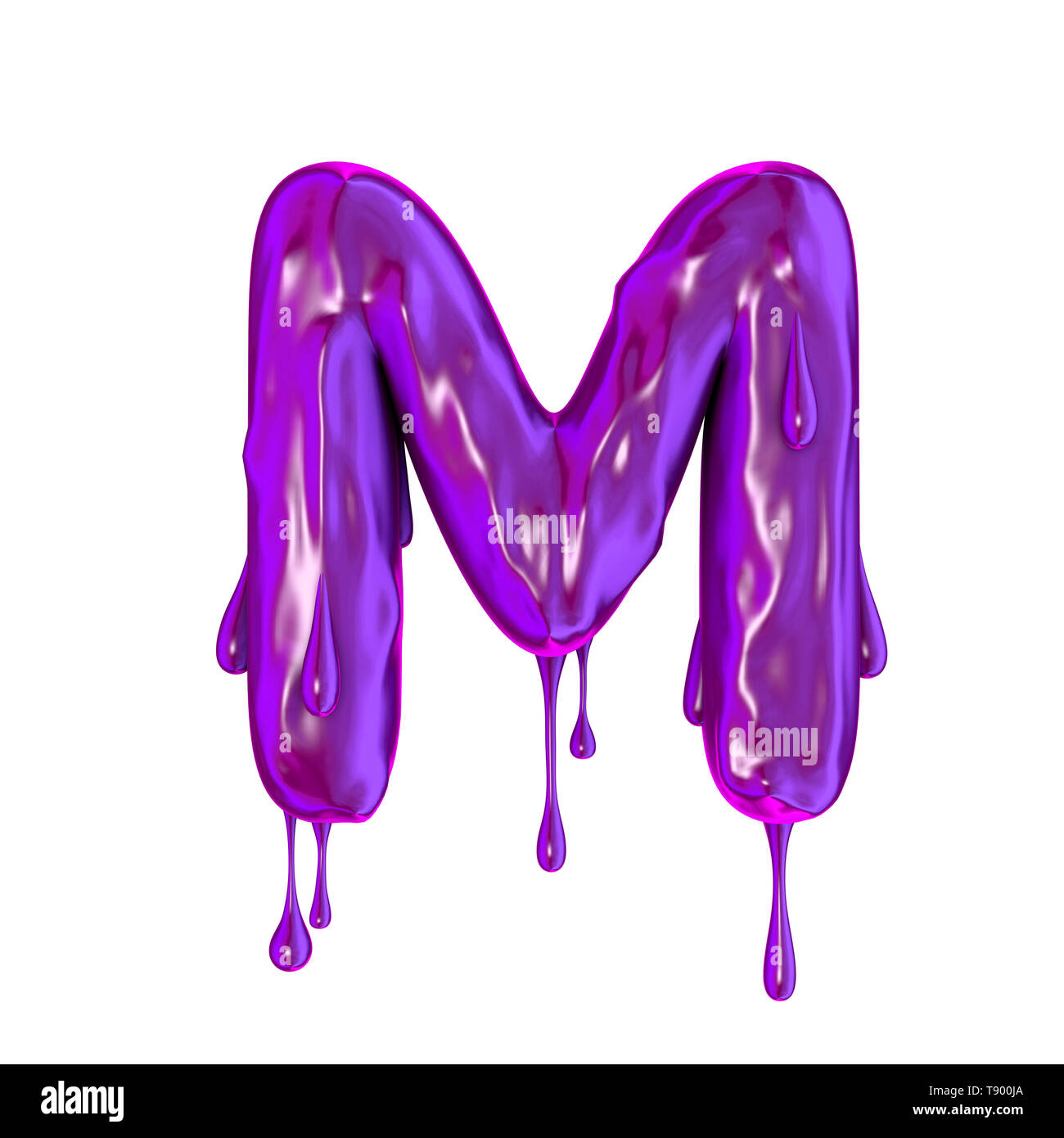 Purple dripping slime halloween capital letter M Stock Photo - Alamy