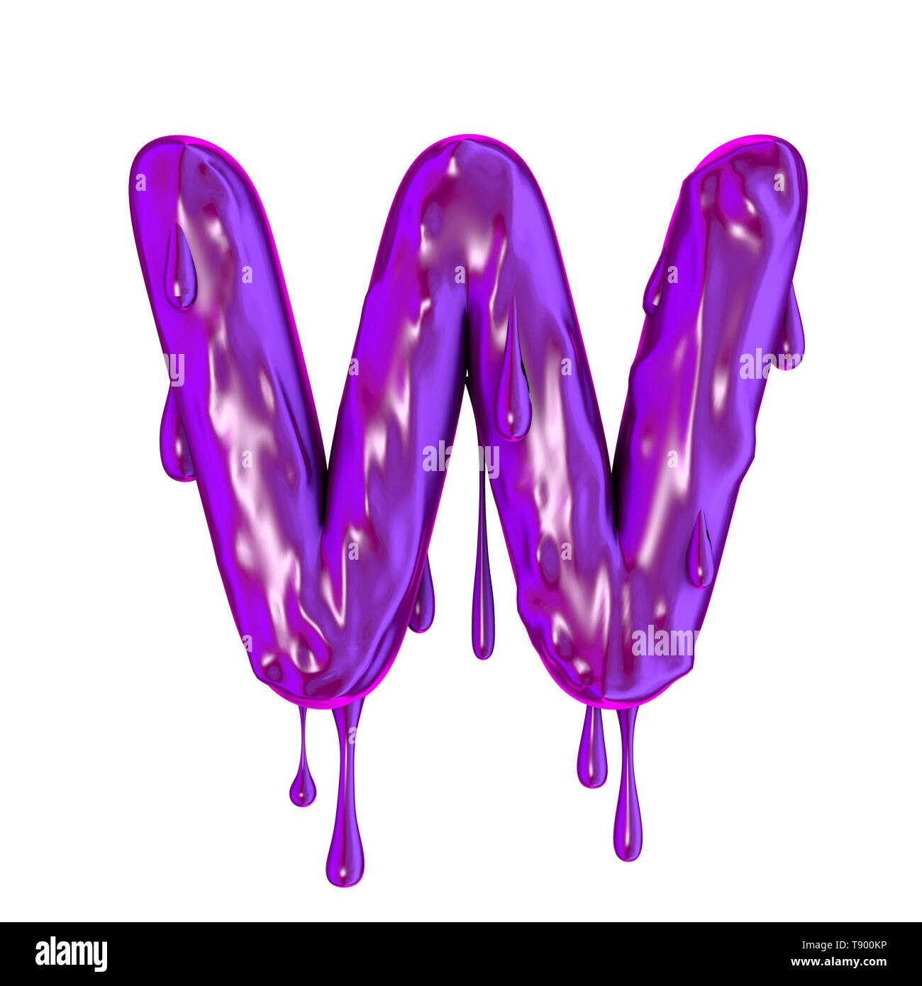 Purple dripping slime halloween capital letter W Stock Photo - Alamy