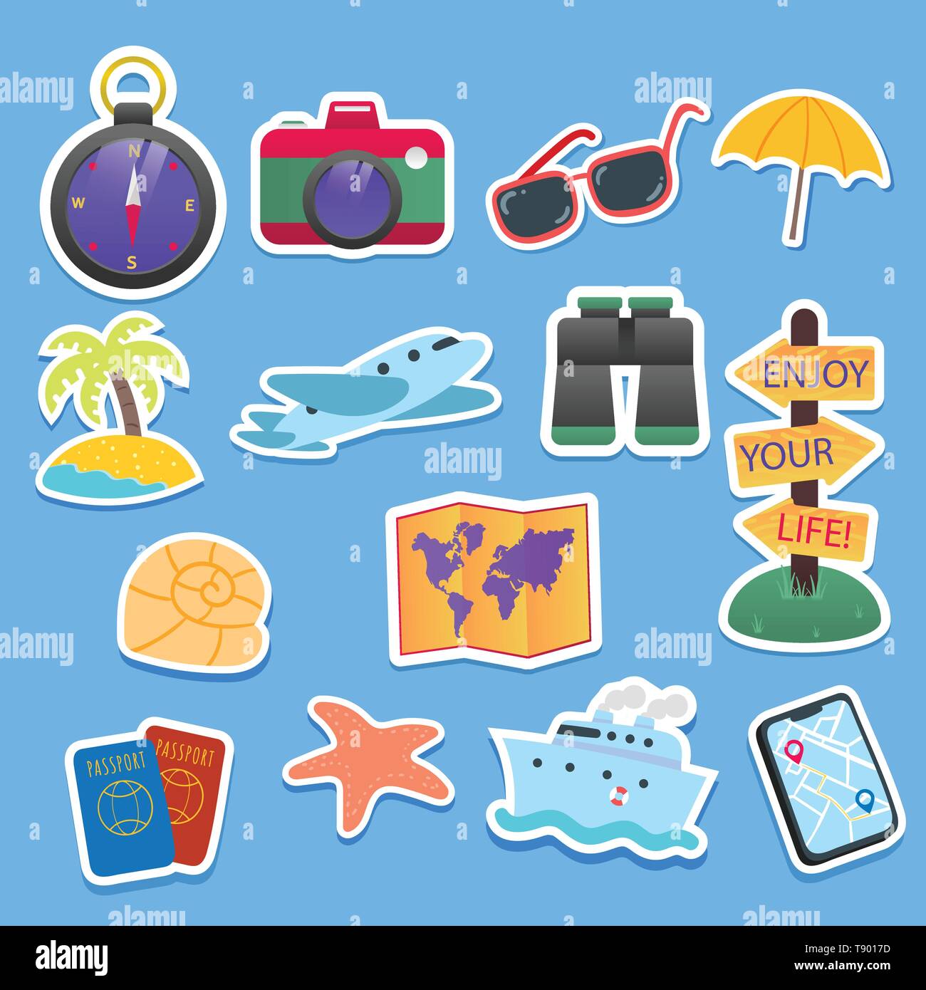 Free Travel Stickers Clipart
