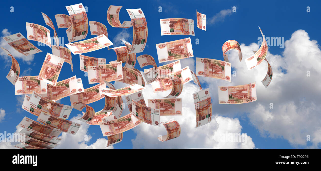 Flying Russian Ruble (isolated with clipping path Stock Photo - Alamy