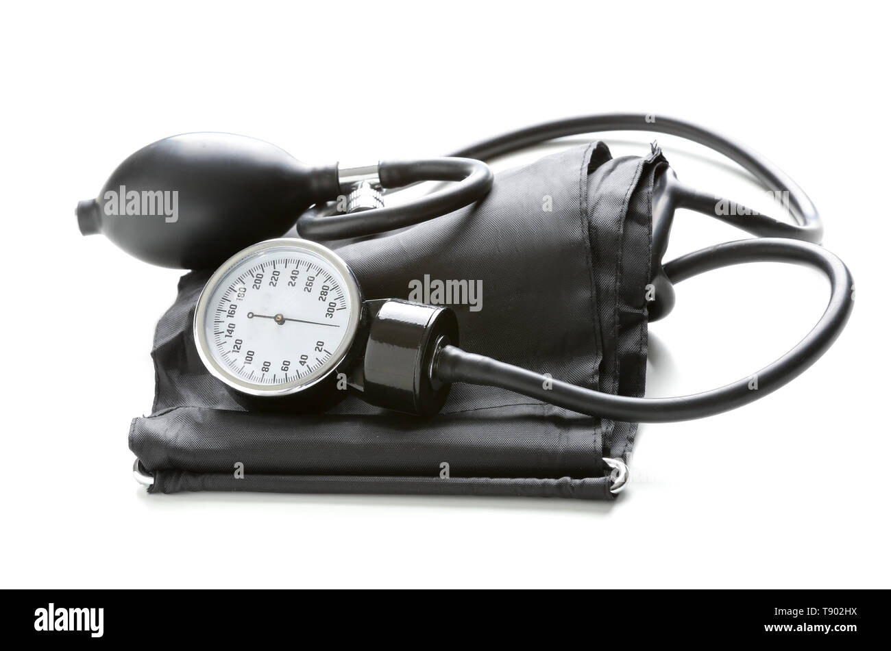 Sphygmomanometer on white background Stock Photo - Alamy