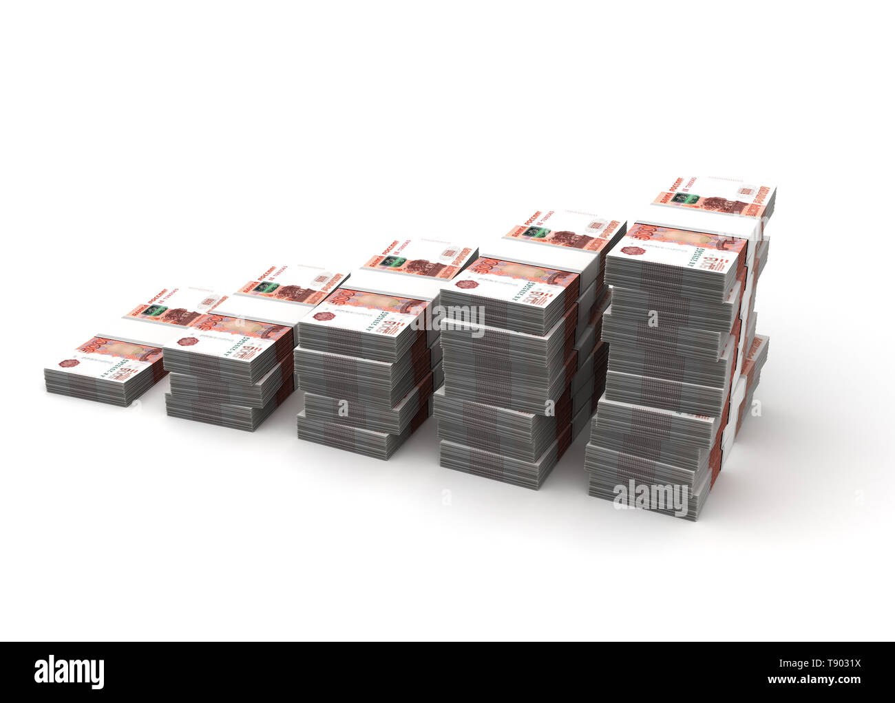 Russian Ruble Bar Graph (Isolated on white background Stock Photo - Alamy