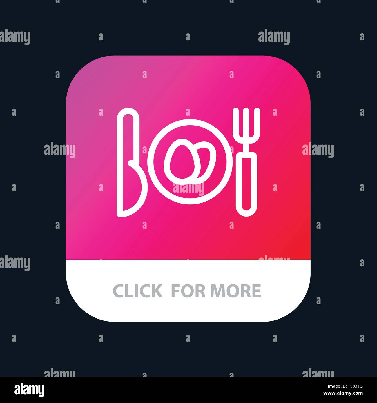 Dinner, Egg, Easter Mobile App Button. Android and IOS Line Version ...