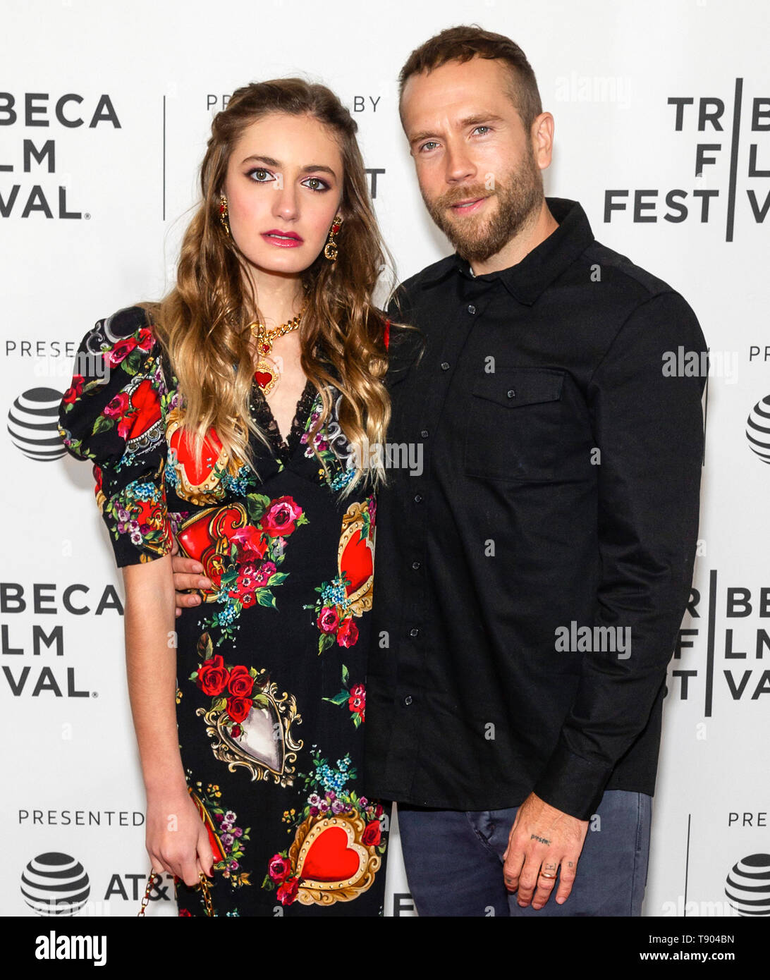 New York, NY - April 27, 2019: Nicole Elizabeth Berger and Mark Webber ...