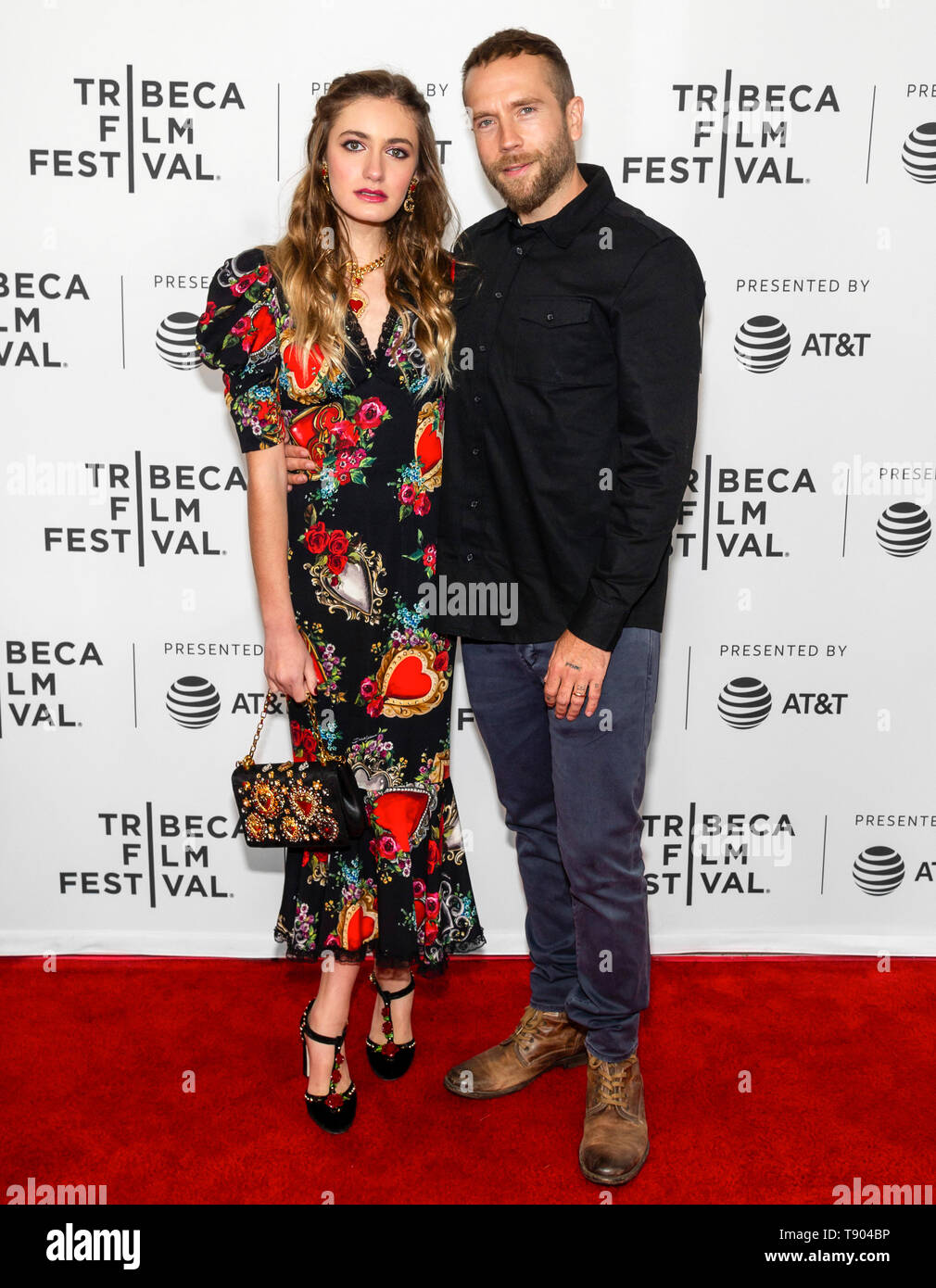 New York, NY - April 27, 2019: Nicole Elizabeth Berger and Mark Webber ...