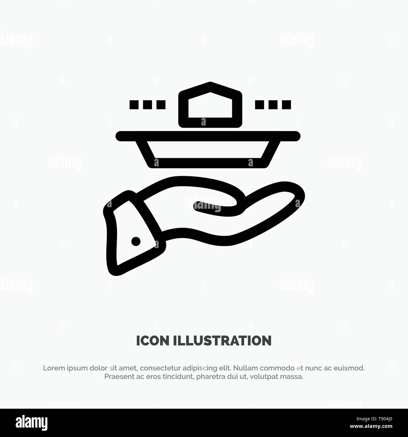 Waiter hand symbol icon vector hi-res stock photography and images - Alamy