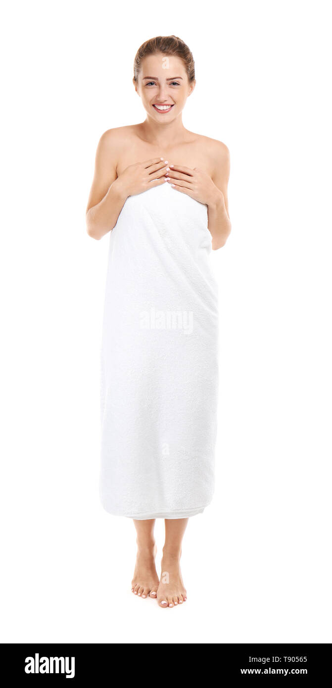 Woman wrapped in towel hi-res stock photography and images - Alamy