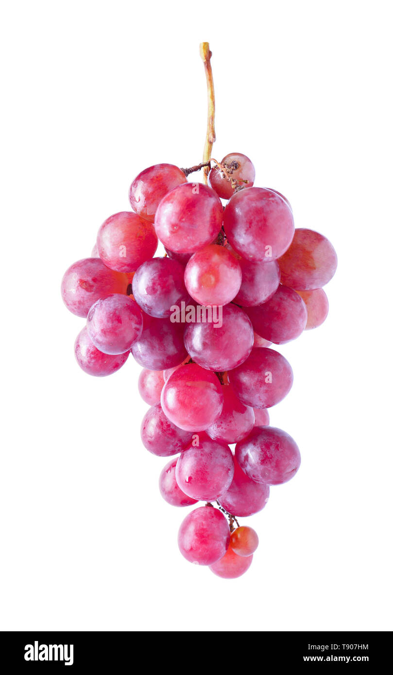 Red ripe grapes on white background Stock Photo - Alamy