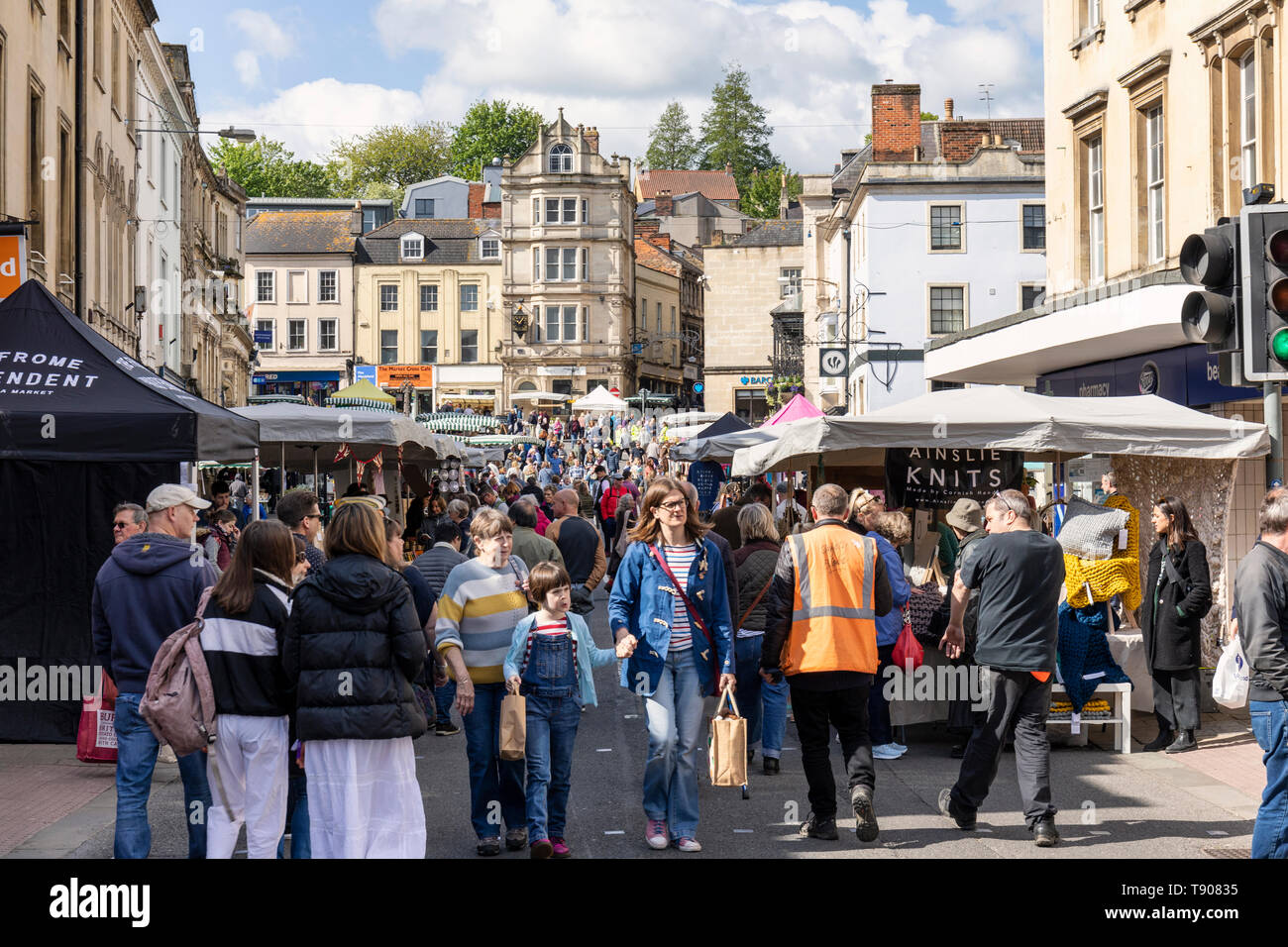 Frome Sunday Market, Frome town centre, Somerset, England, UK Stock ...