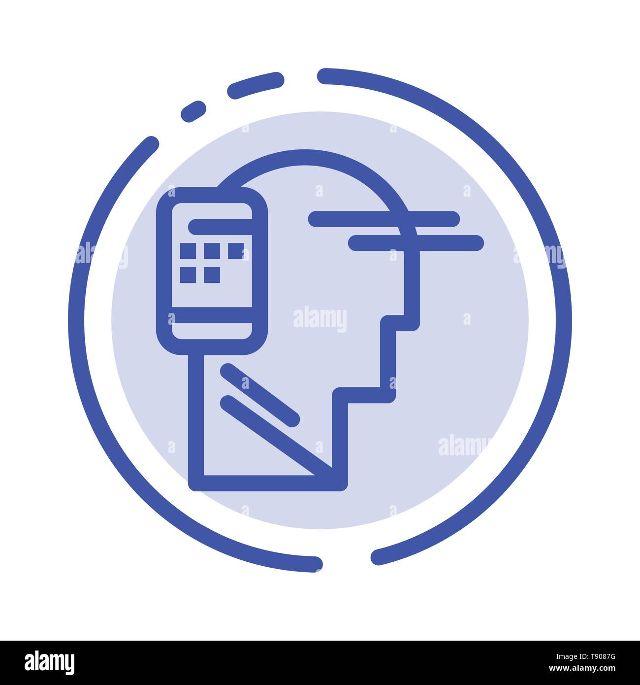 Communication, Connected, Human, Mobile, Mobility Blue Dotted Line Line ...