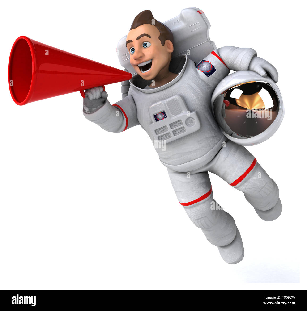 Fun astronaut - 3D Illustration Stock Photo - Alamy