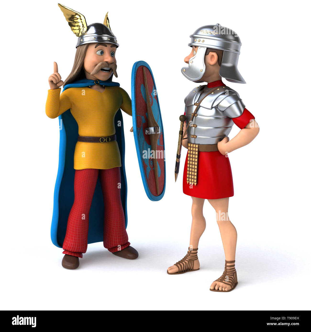 Roman and Gaul - 3D Illustration Stock Photo - Alamy
