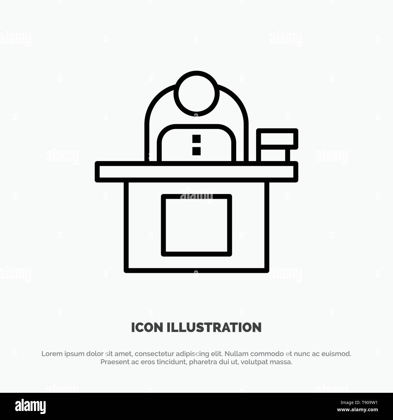 Man sitting desk using laptop Stock Vector Images - Alamy