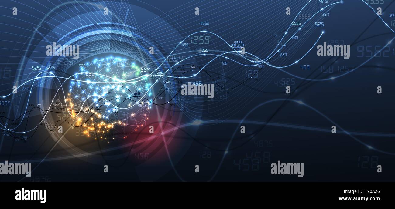 Technology innovation background, idea of global business solution ...