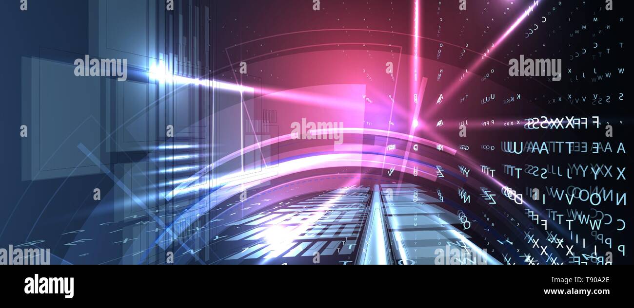 Technology innovation background, idea of global business solution ...