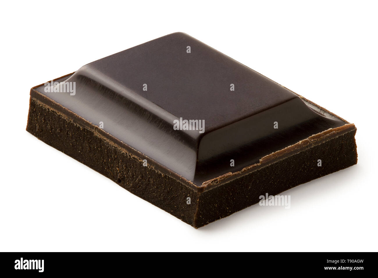 Single square of dark chocolate isolated on white Stock Photo - Alamy