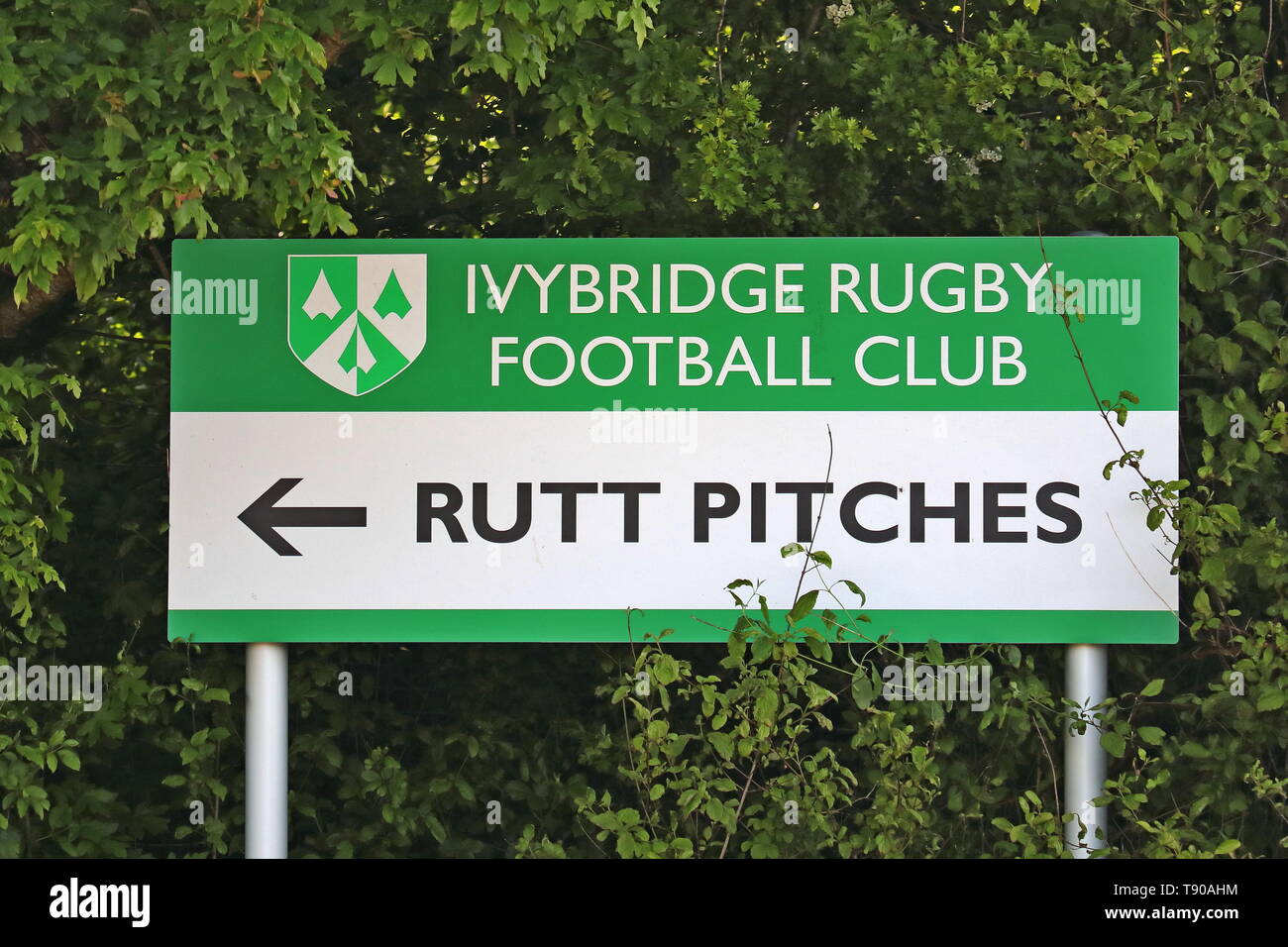 Ivybridge Rugby Club Sign, Rutt Pitches, Devon Stock Photo - Alamy