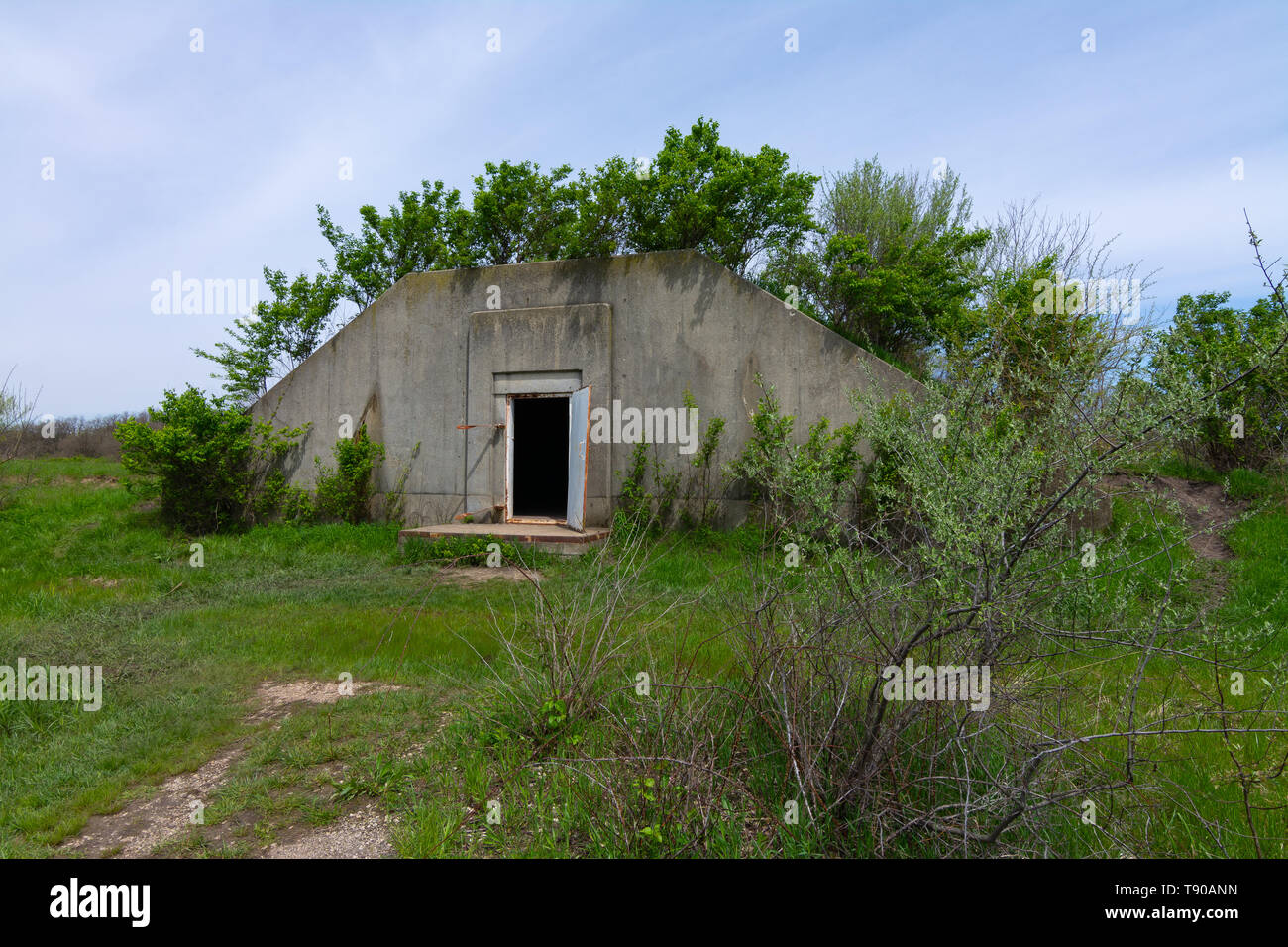 Old bomb shelter in Midewin National Tallgrass Prairie. Wilmington ...