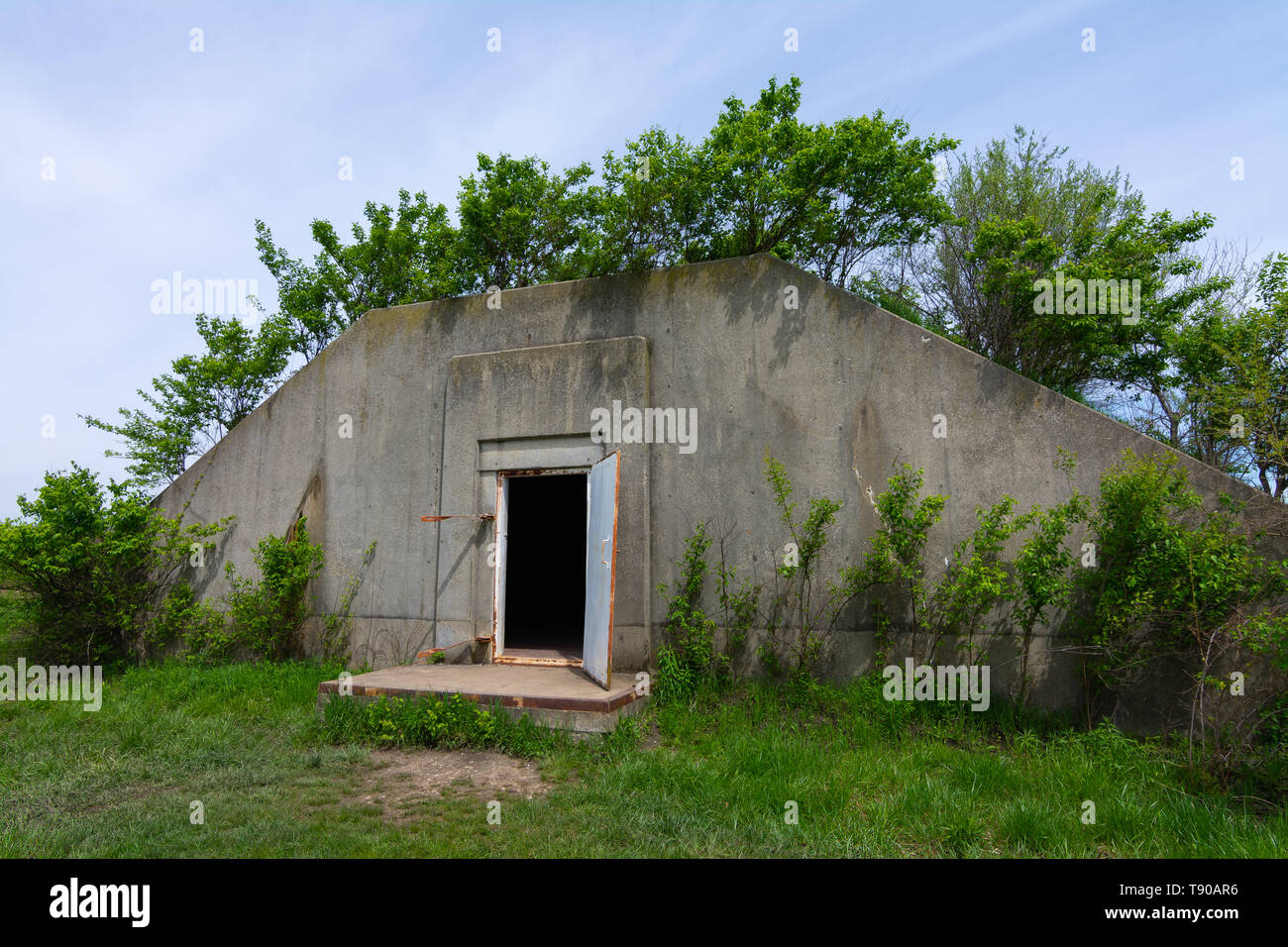 Old bomb shelter in Midewin National Tallgrass Prairie. Wilmington ...