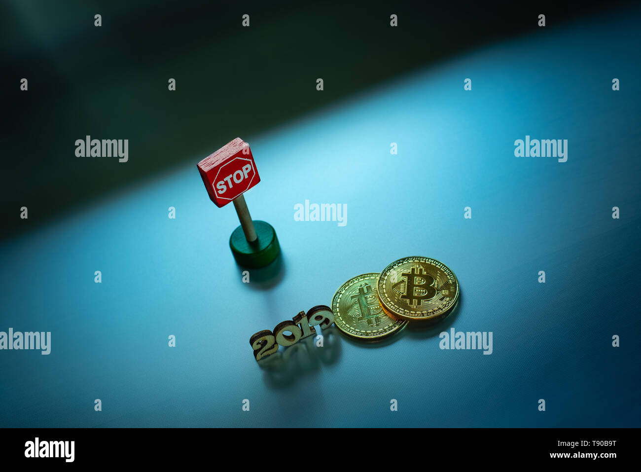 Fall of the value and crisis of bitcoin cryptocurrencies in 2019 Stock ...