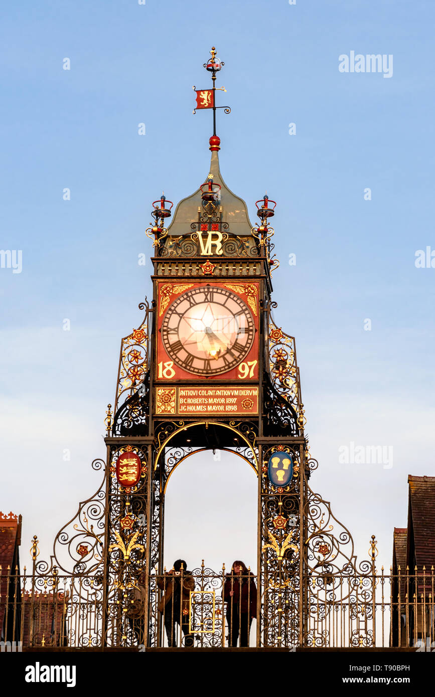 Eastgate and Eastgate Clock in Chester, Cheshire, England, stand on the ...