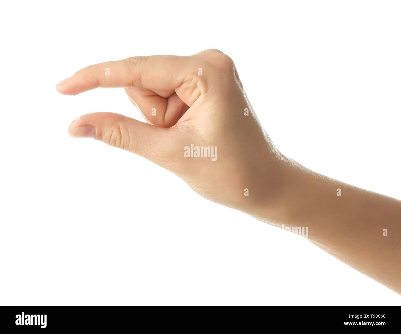 Female hand on white background Stock Photo - Alamy