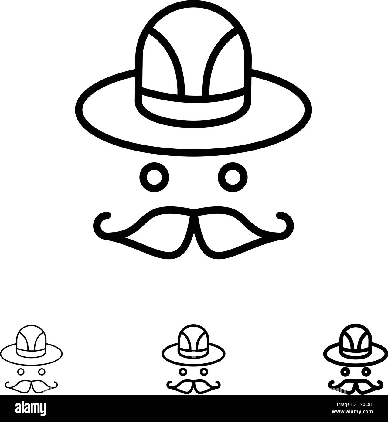 Cap, Hat, Canada Bold and thin black line icon set Stock Vector Image ...