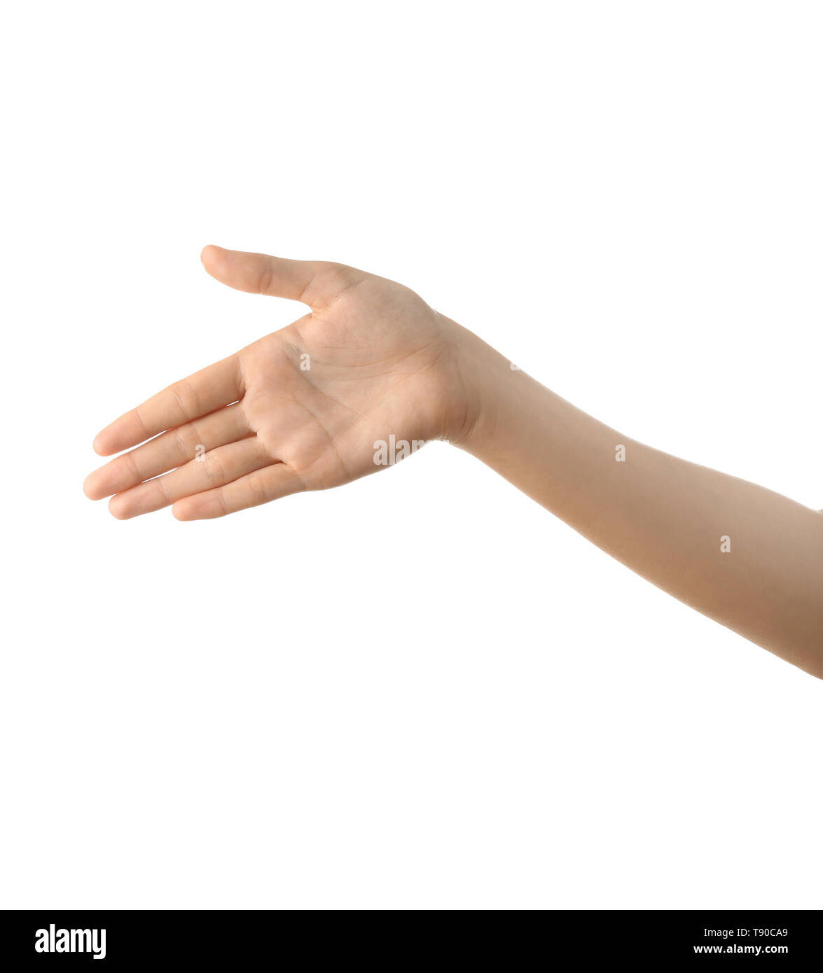 Female hand on white background Stock Photo - Alamy