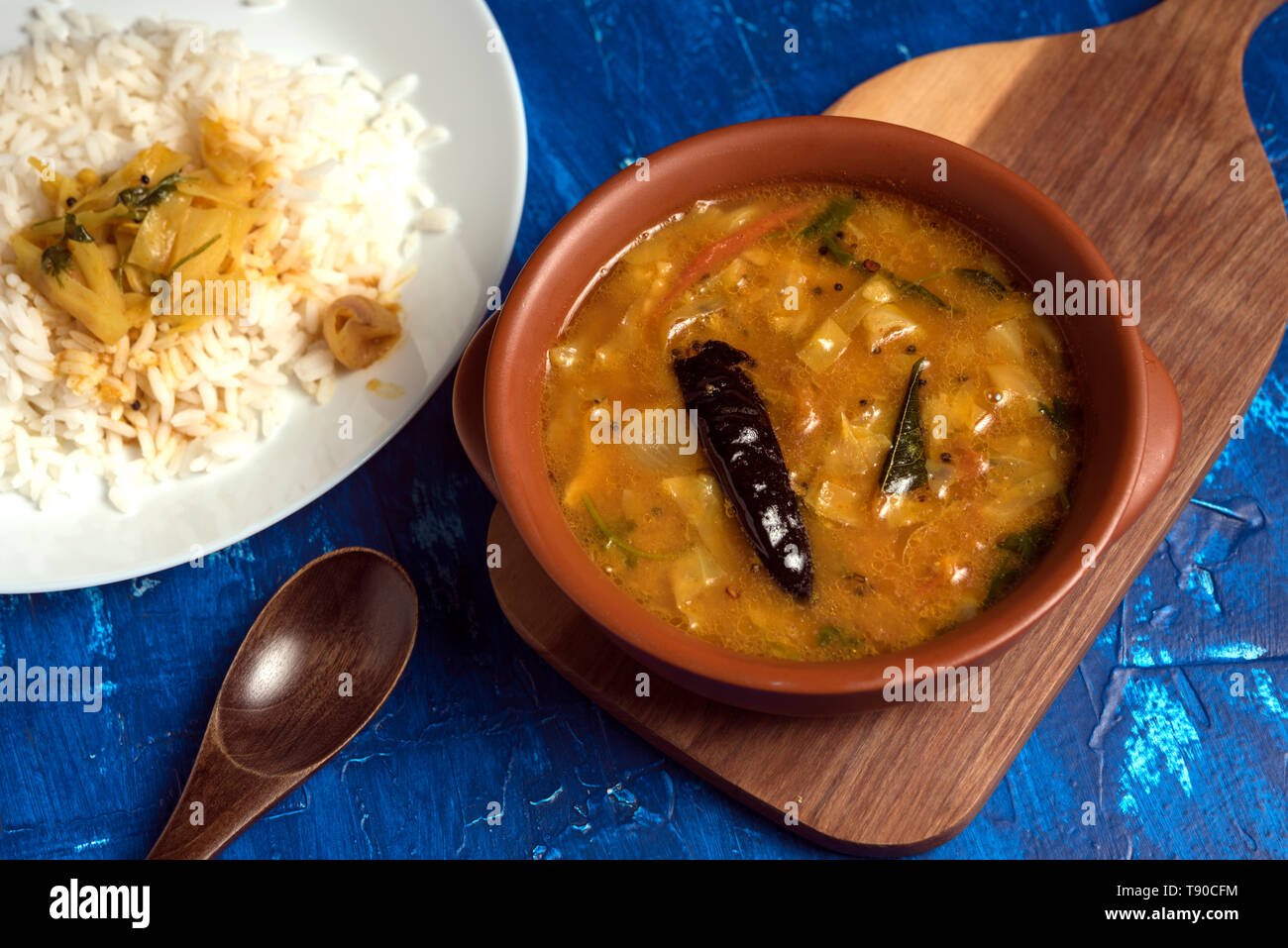 Indian Vegetable Curry with White rice Stock Photo - Alamy