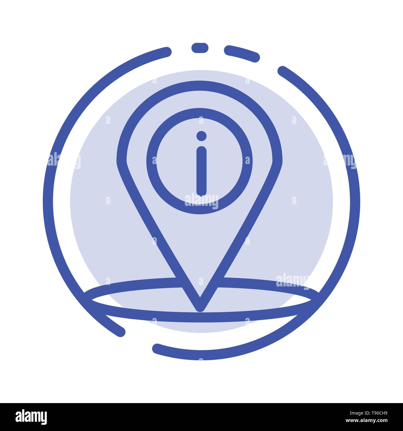 Location, Navigation, Place, info Blue Dotted Line Line Icon Stock ...