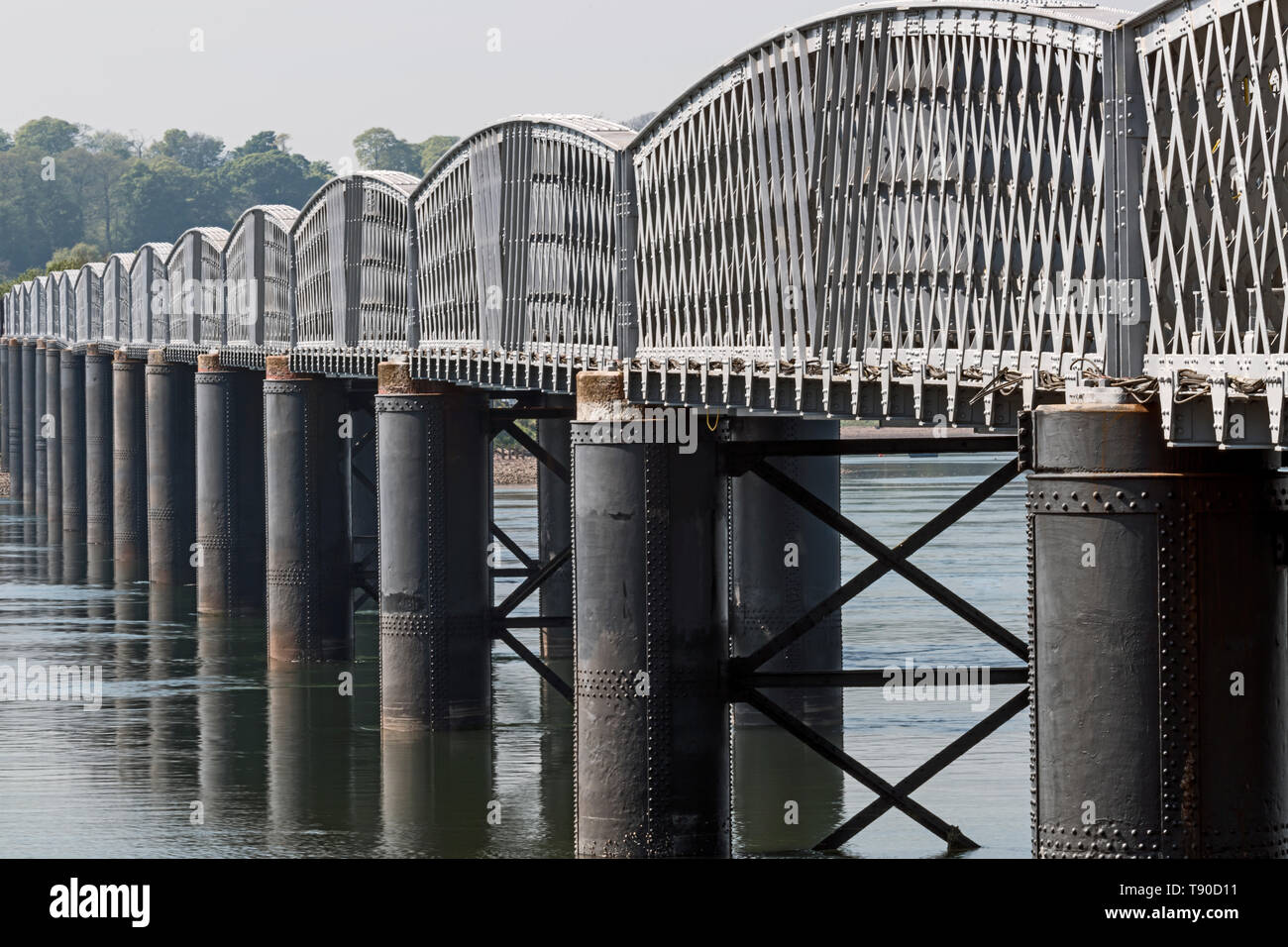 A sidelong view of Montrose Railway Bridge as it crossed the River ...