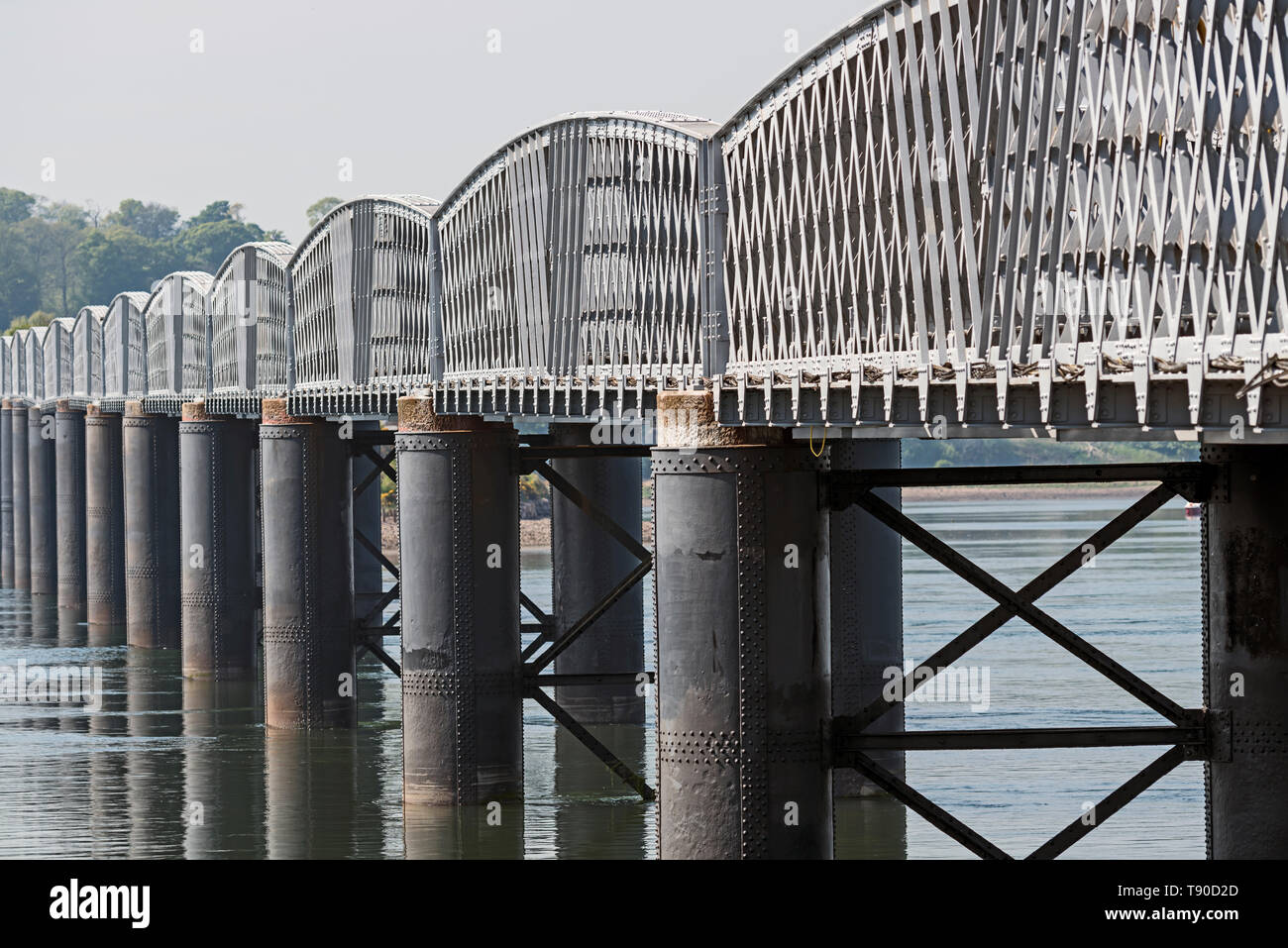 A sidelong view of Montrose Railway Bridge as it crossed the River South Esk Stock Photo - Alamy