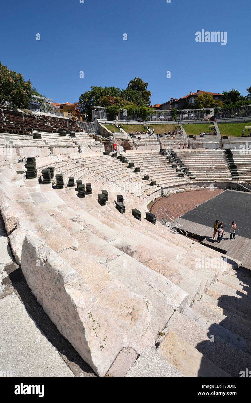 Ancient Roman amphitheatre, Plovdiv, Bulgaria, Europe Stock Photo - Alamy
