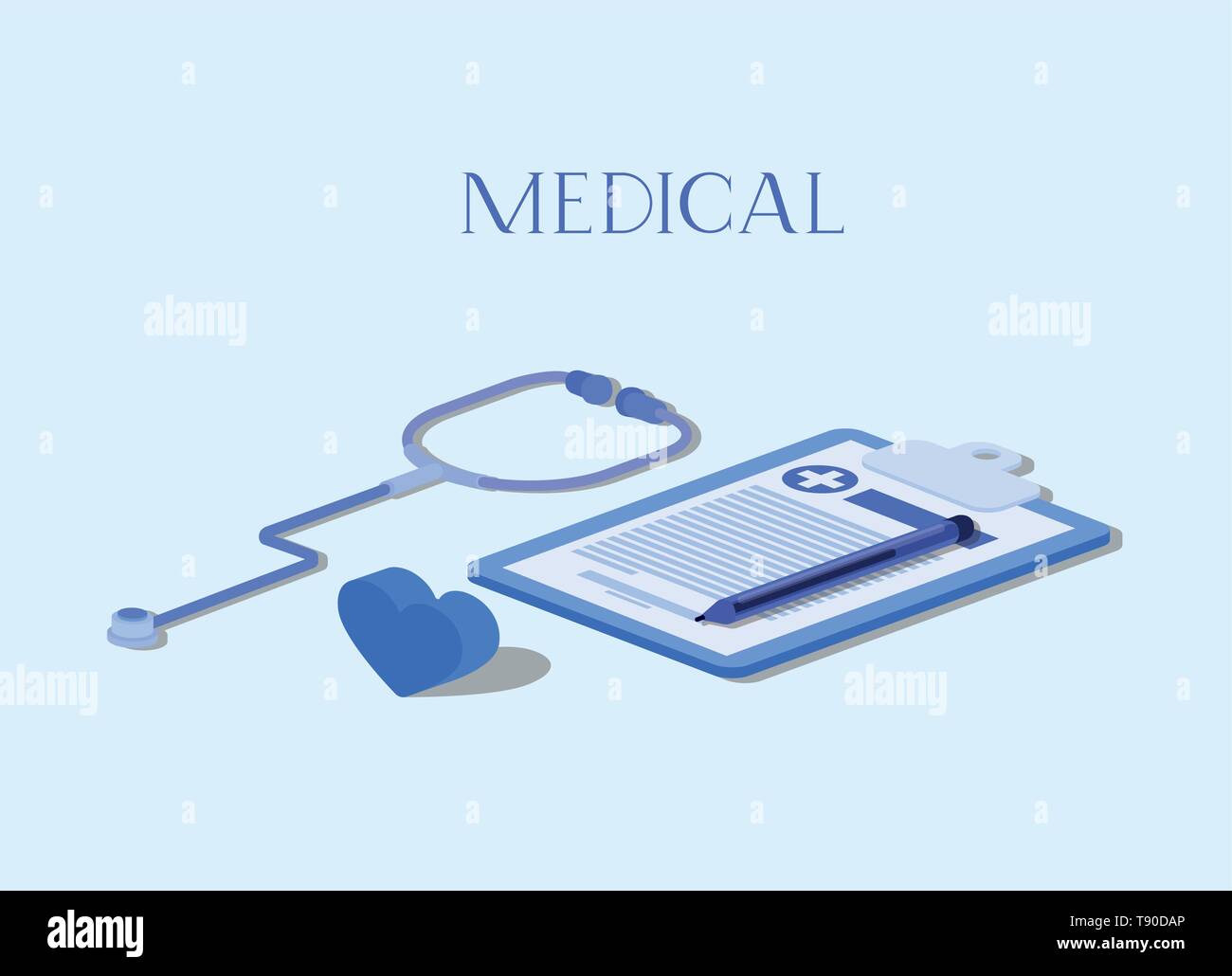 medical checklist with stethoscope Stock Vector Image & Art - Alamy