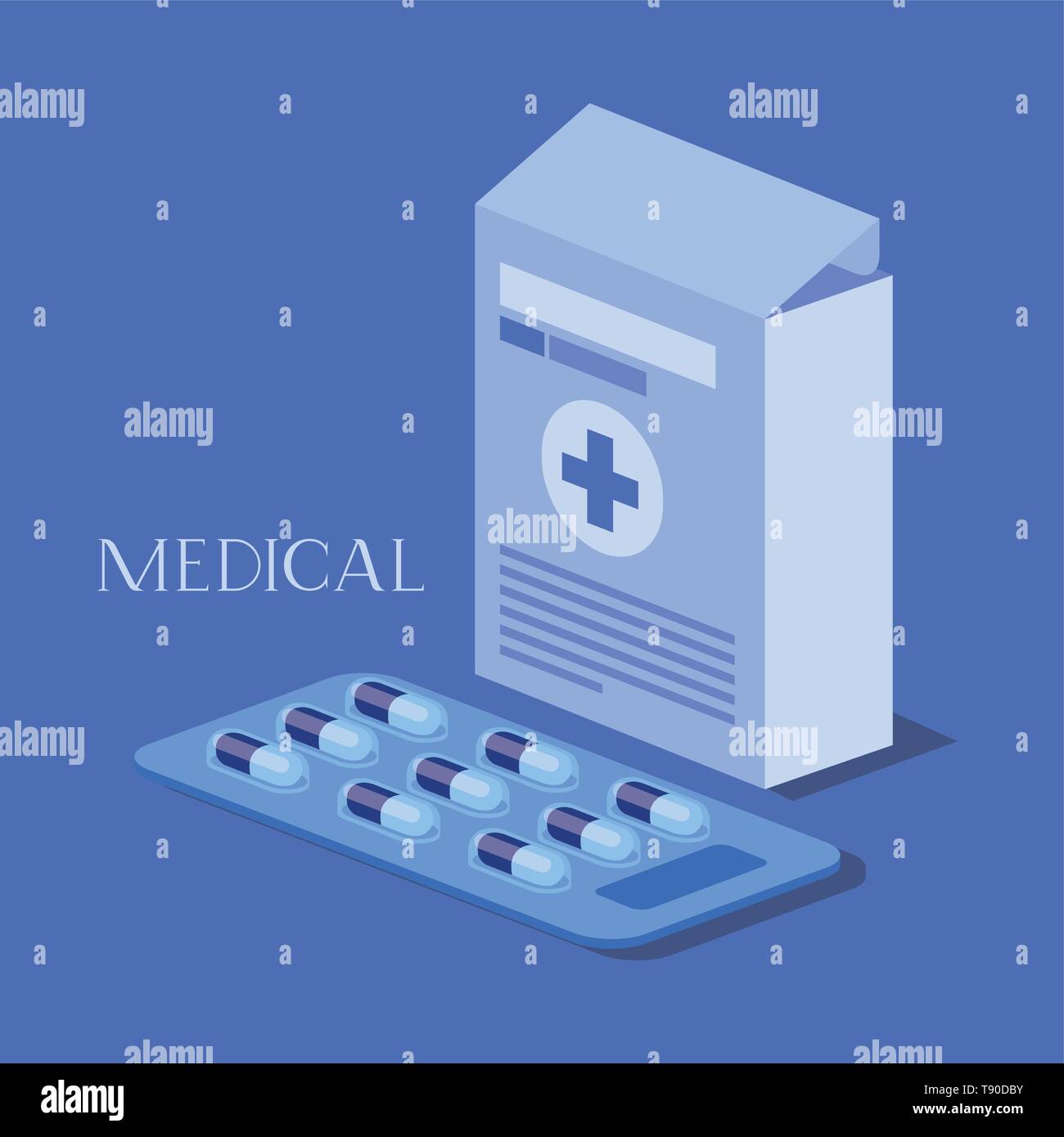 medicine box packing with capsules Stock Vector Image & Art - Alamy