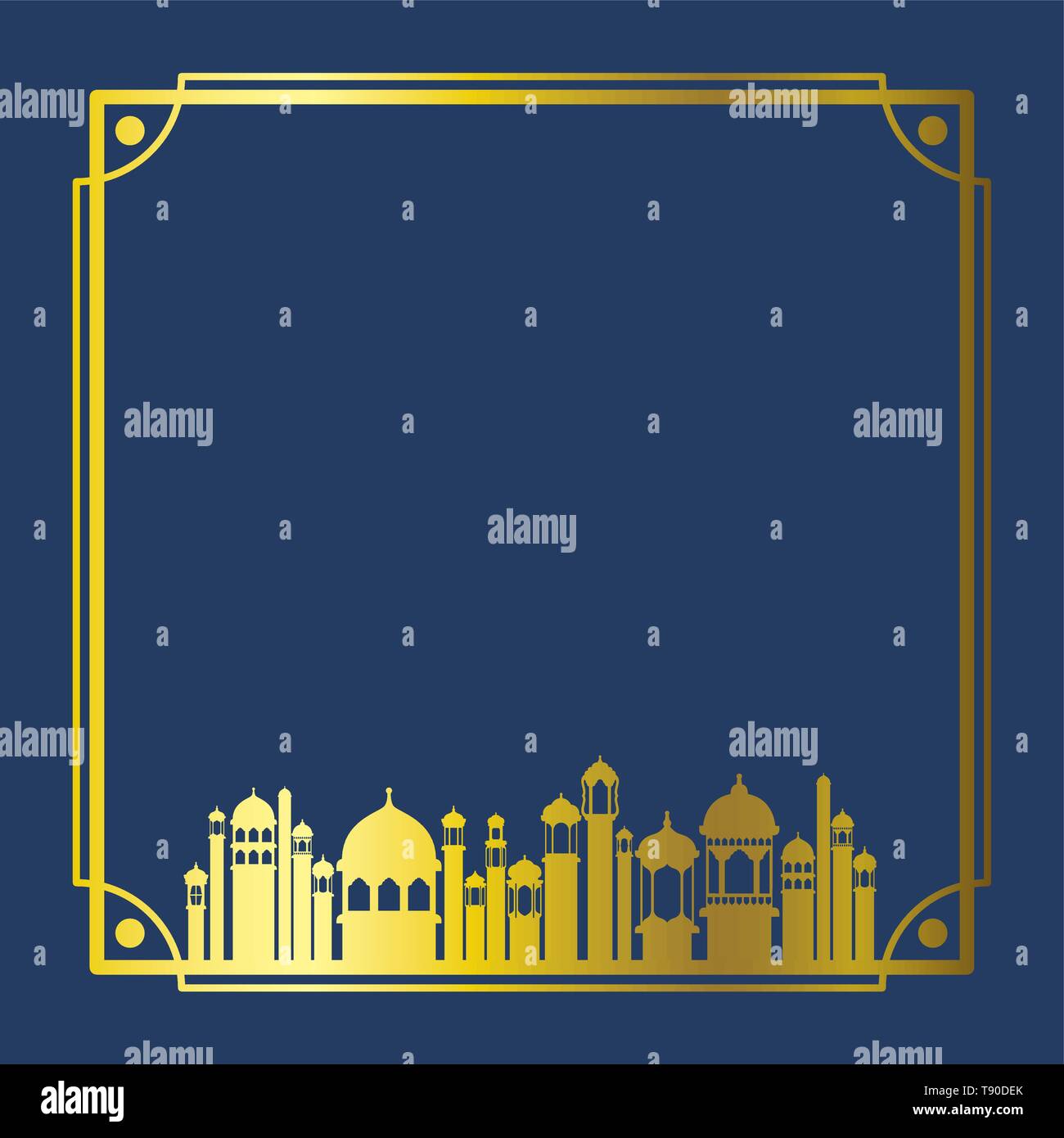frame with golden mosque building Stock Vector Image & Art - Alamy