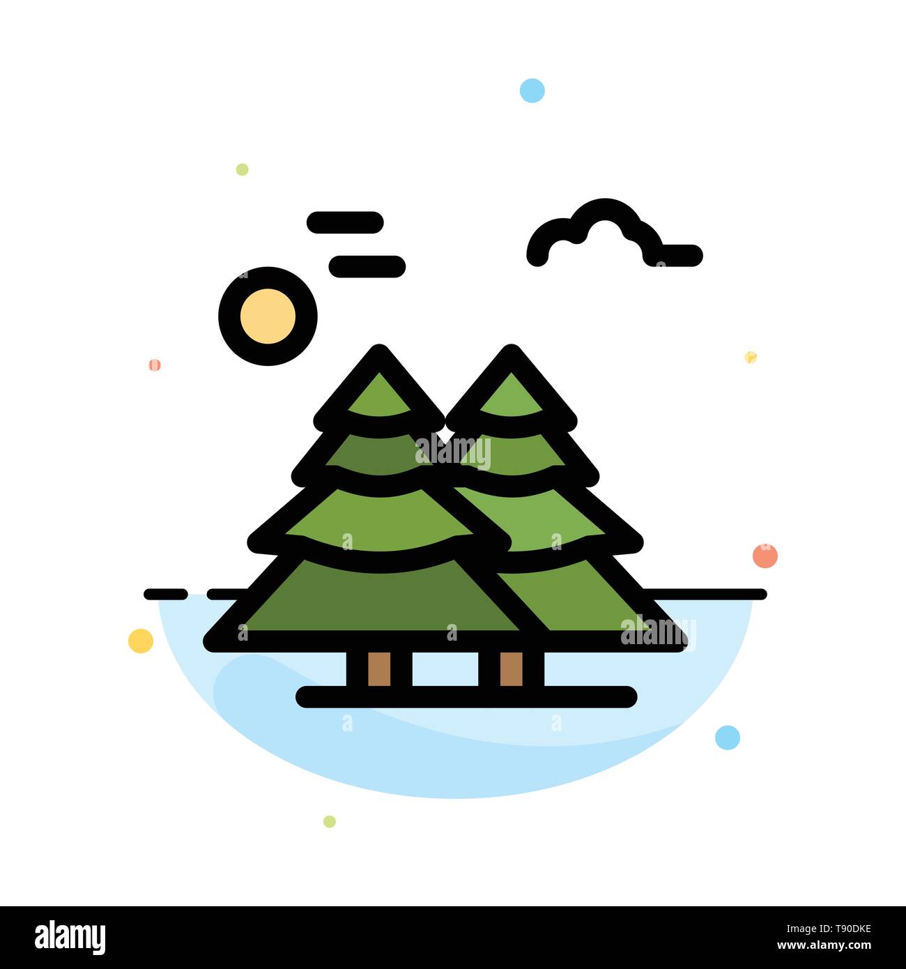 Alpine, Arctic, Canada, Pine Trees, Scandinavia Abstract Flat Color ...