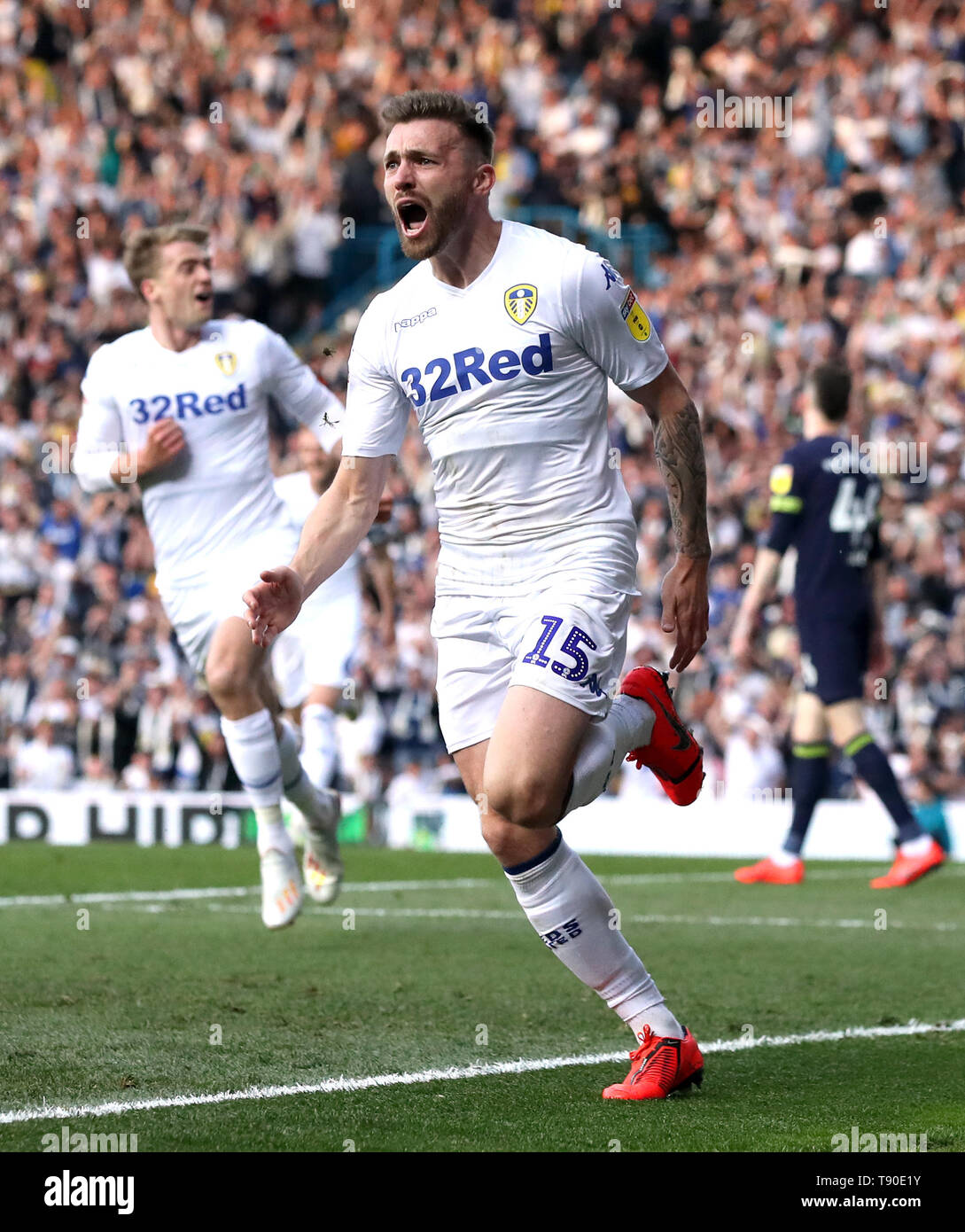 Leeds United's Stuart Dallas celebrates scoring his side's first goal ...