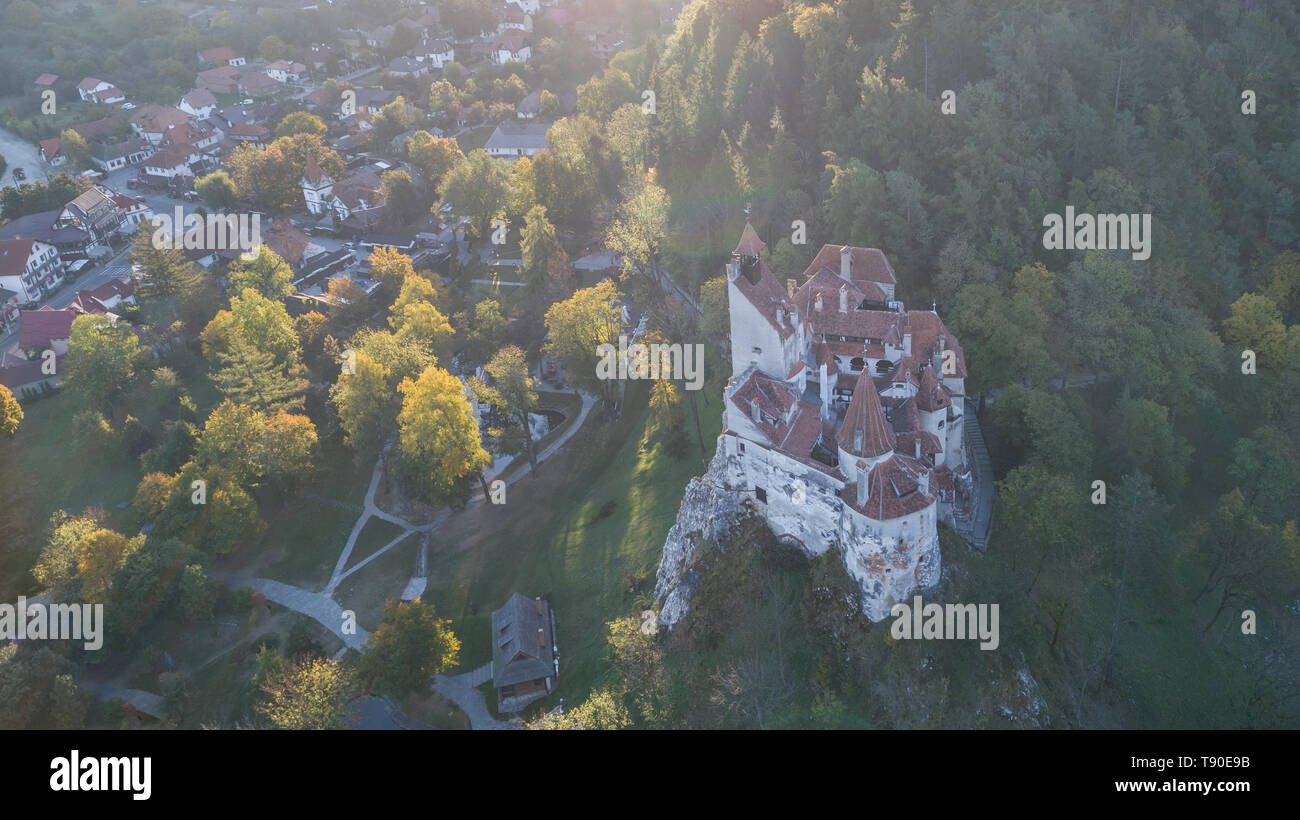The medieval Castle of Bran known for the myth of Dracula. Brasov ...