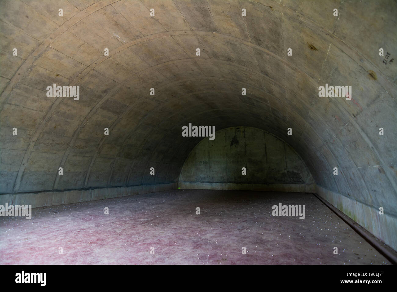 Interior of concete bomb shelter in Illinois Stock Photo - Alamy