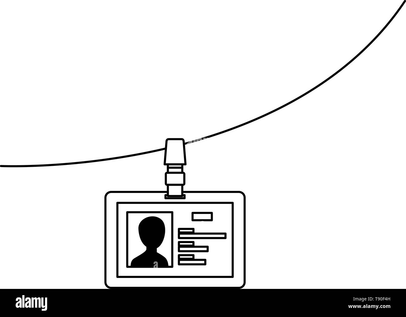silhouette of identification card with white background Stock Vector ...