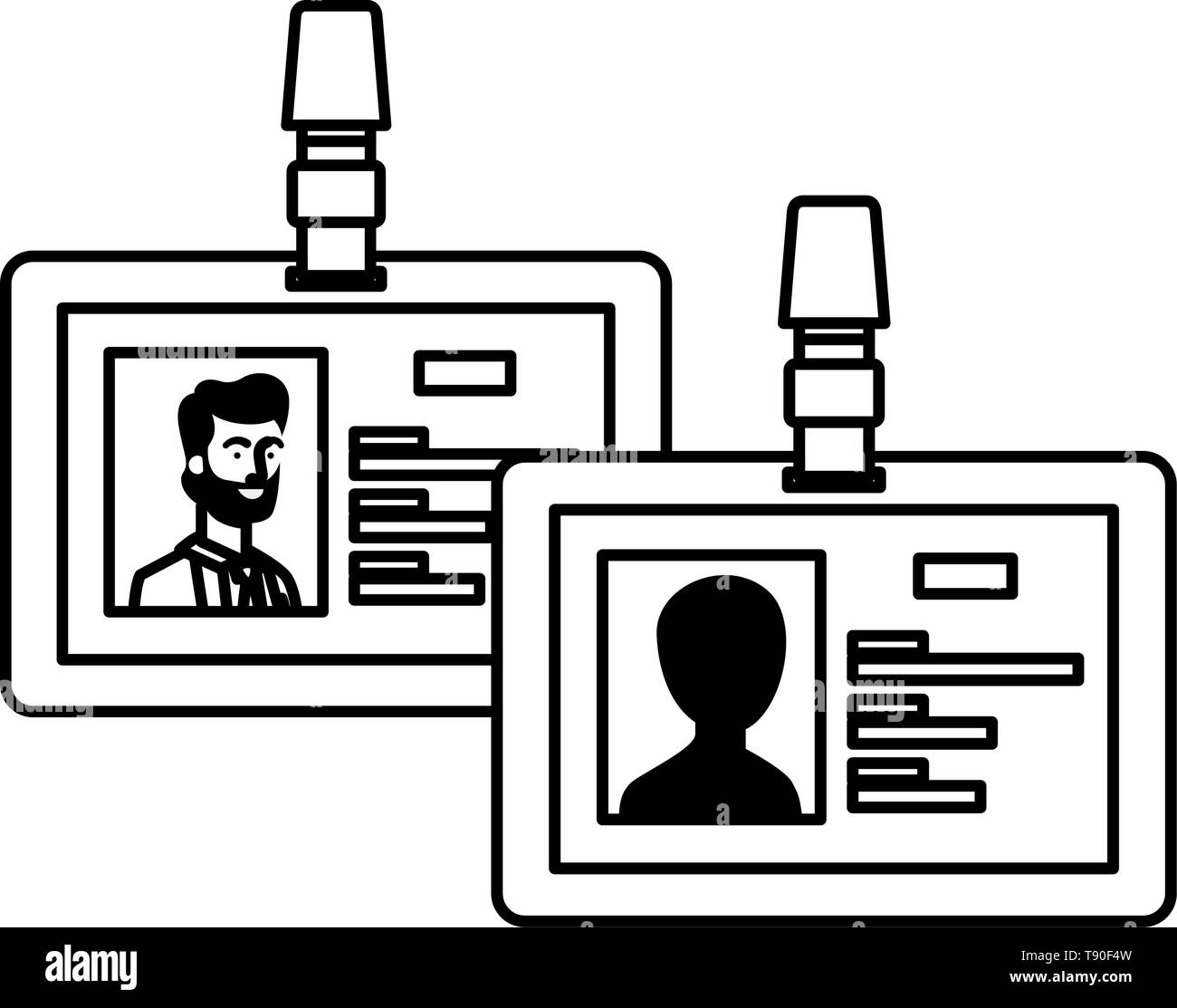 silhouette of identification card with white background Stock Vector ...