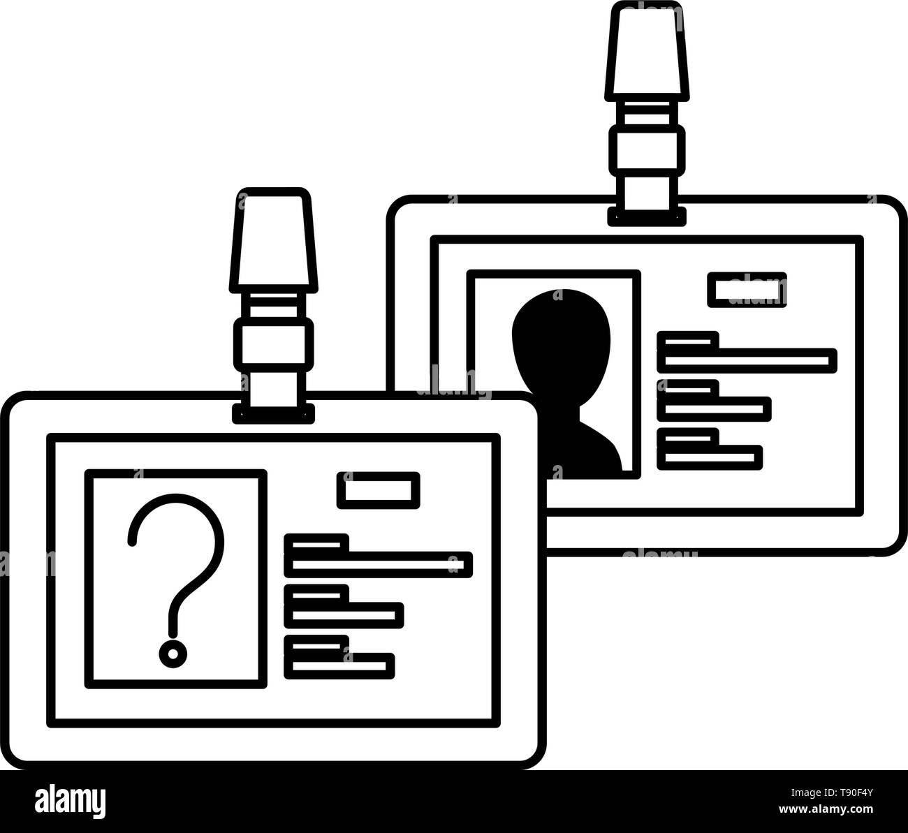 silhouette of identification card with white background Stock Vector ...
