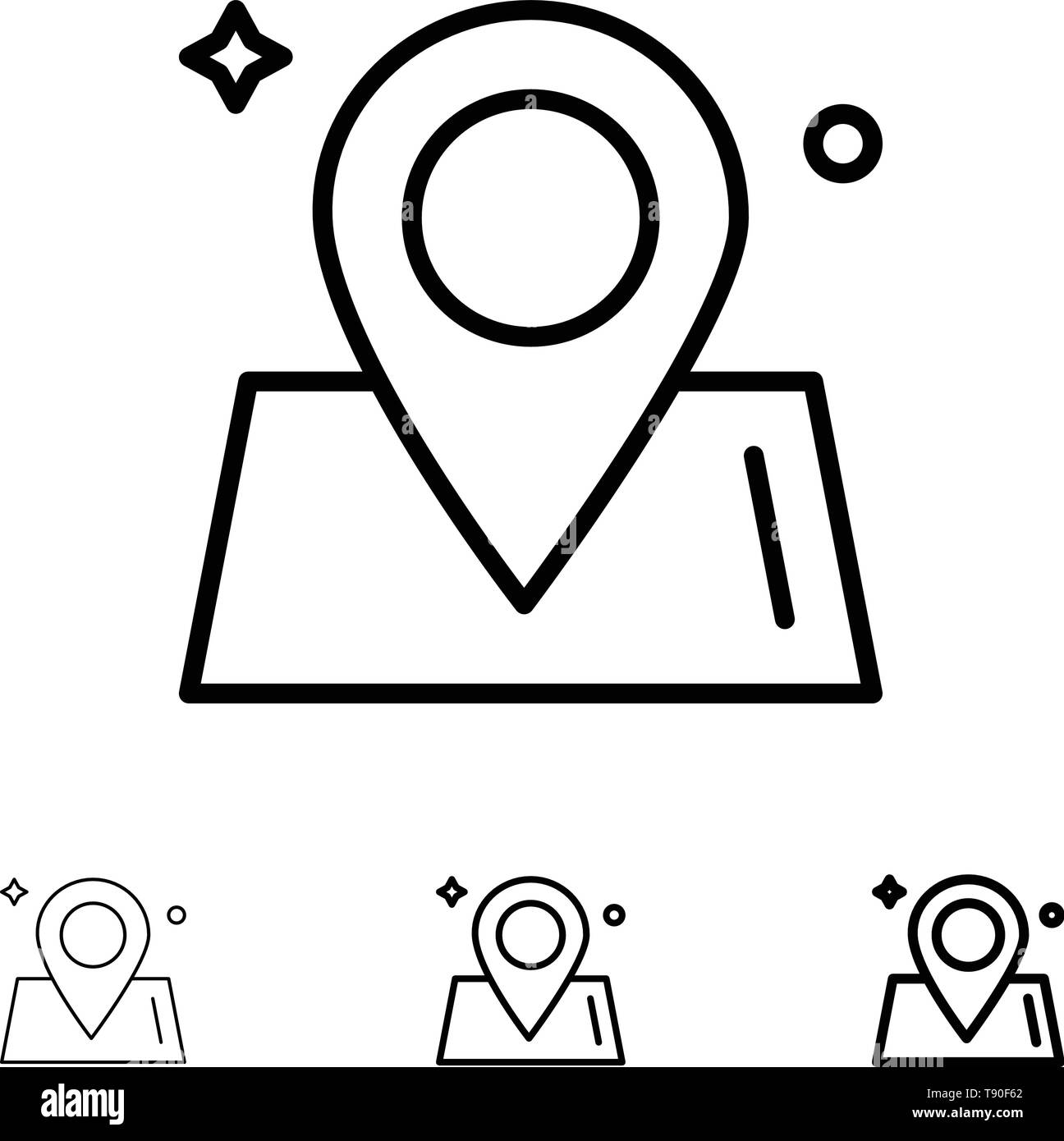 Location, Map, Way, World Bold and thin black line icon set Stock Vector Image & Art - Alamy