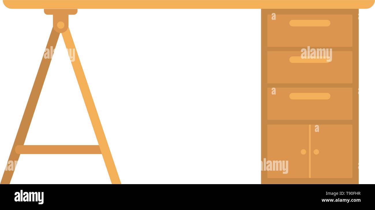 office desk with white background Stock Vector Image & Art - Alamy