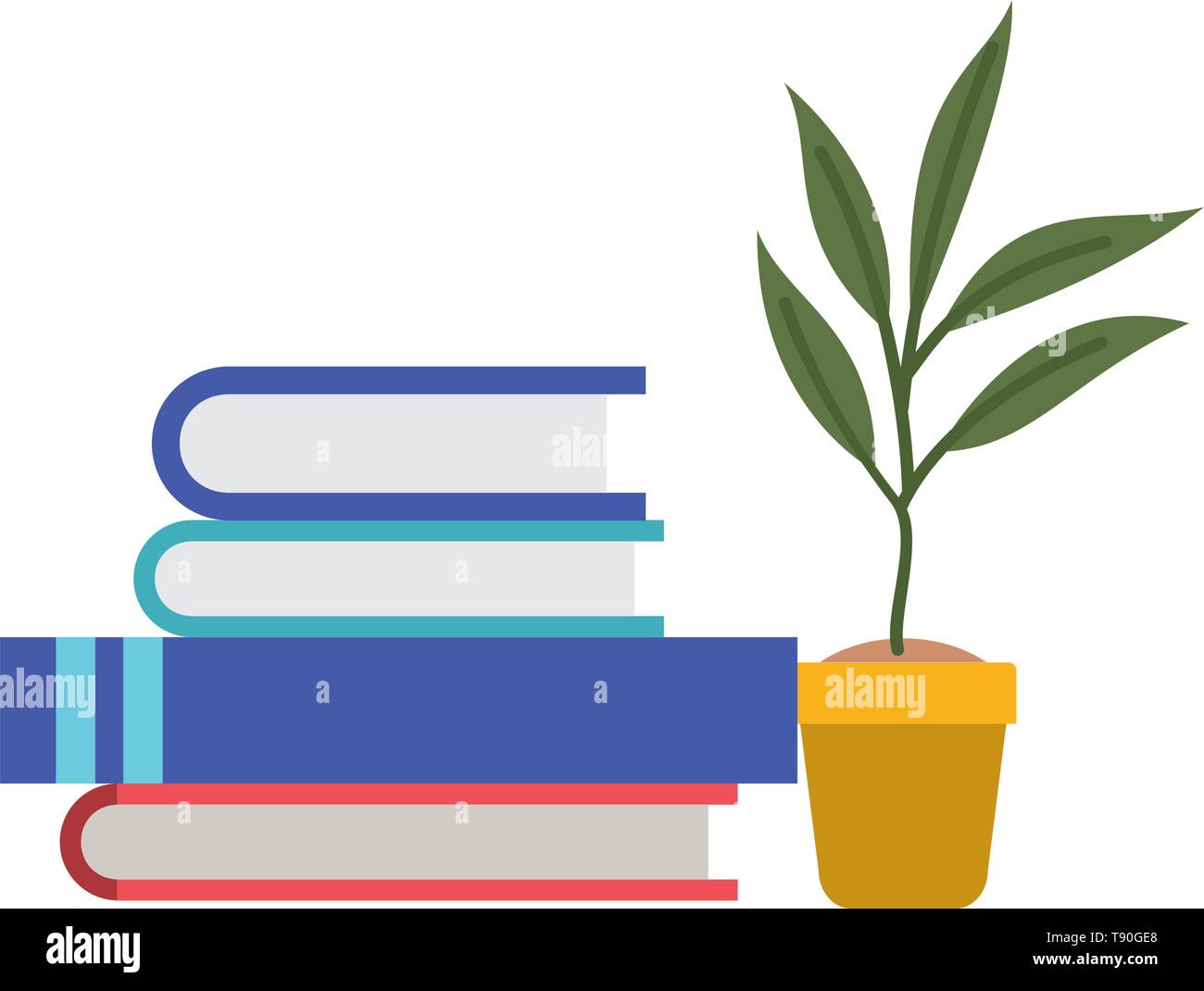 library books in white background icon Stock Vector Image & Art - Alamy
